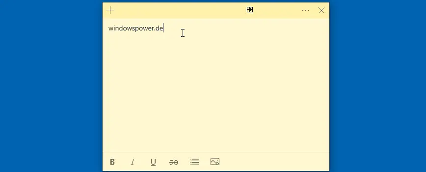 Kurznotizen App Sticky Notes bei Windows 10