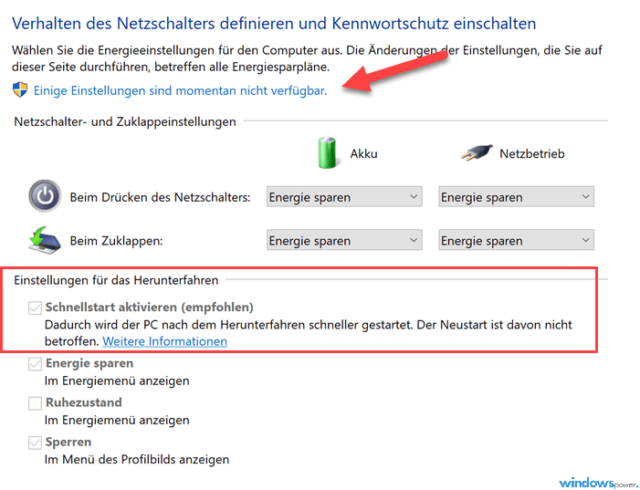 Schnellstart aktivieren deaktivieren unter Windows 11 - Windows 11 ...