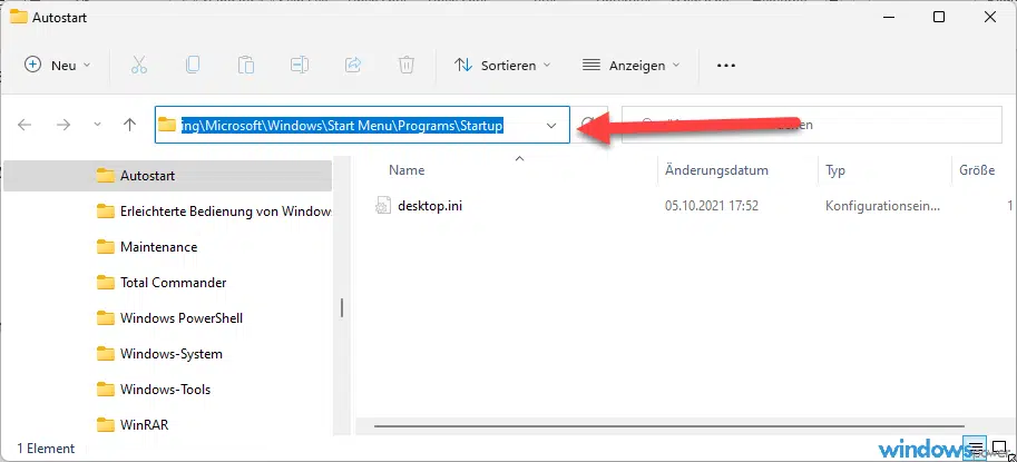 So finden Sie den Autostart Ordner bei Windows 11