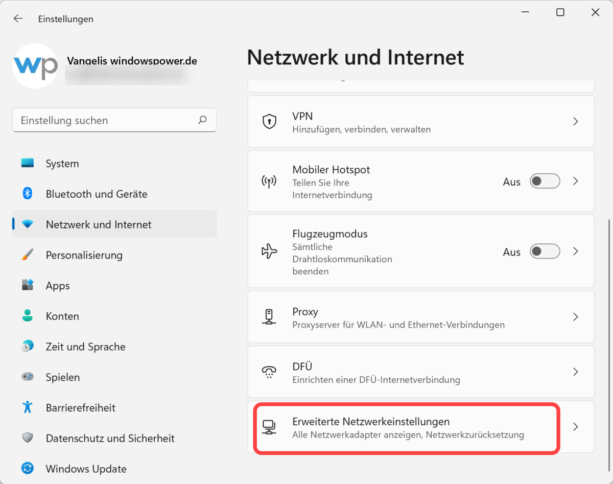 Netzwerkadapter deaktivieren aktivieren unter Windows 11